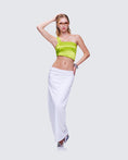 Green White Two-Piece Set - One Shoulder Crop Top Midi Skirt – FINESSE