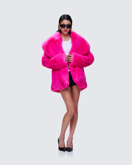 Hot Pink Faux Fur Vest - Oversized Statement Outerwear – FINESSE