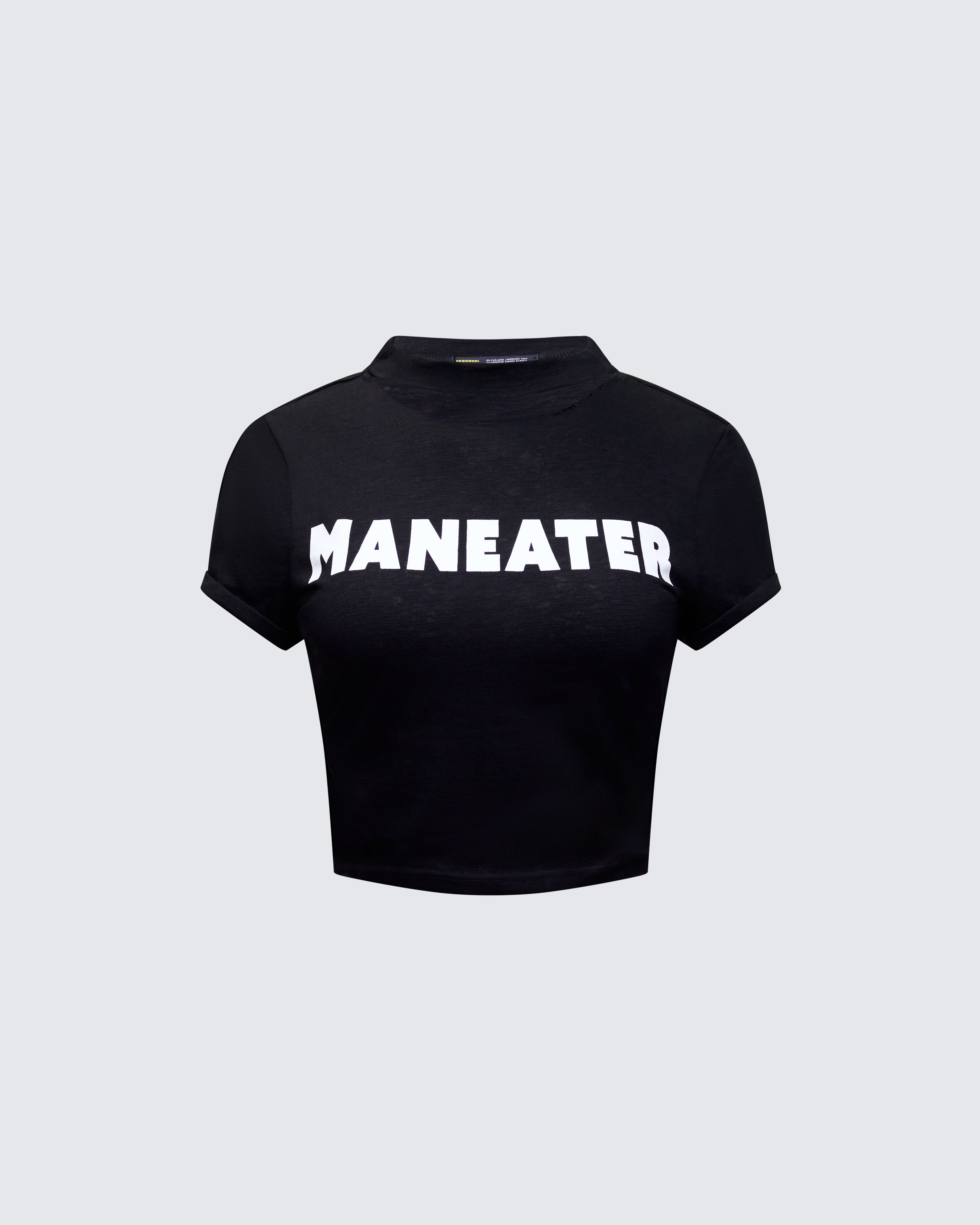 Monte Black Jersey Graphic Top – FINESSE