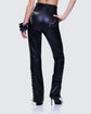 Black Lace Up Leather Pants - High Waist Straight Leg – FINESSE