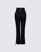 Black Lace Up Leather Pants - High Waist Straight Leg – FINESSE
