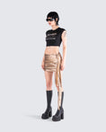 Black Zodiac Crop Top & Rose Gold Metallic Mini Skirt Set – FINESSE