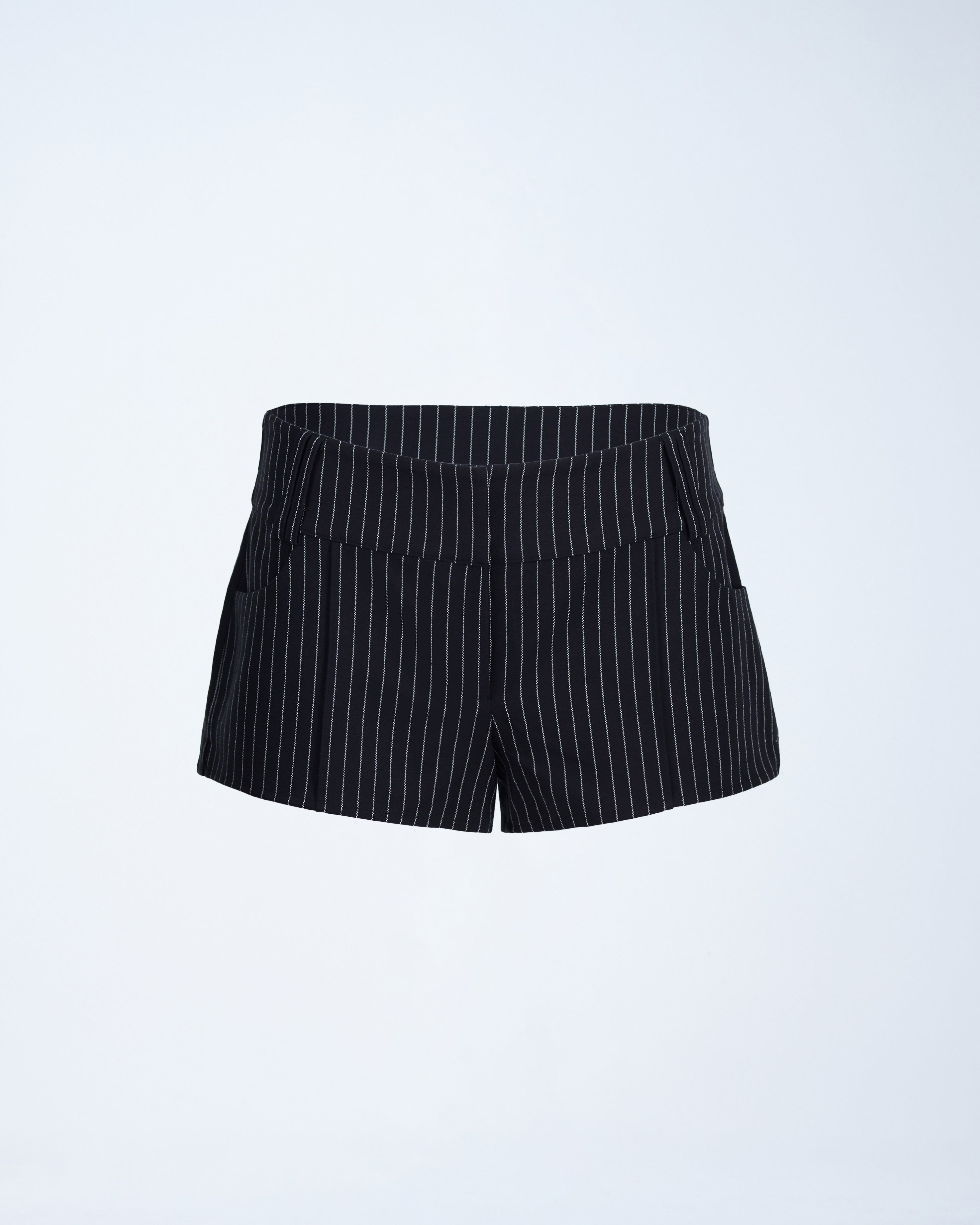 Damla Black Pinstriped Shorts – FINESSE