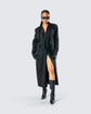 Black Double Breasted Long Coat - Tailored Wool Look – FINESSE