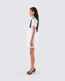 Rupa White Puff Sleeve Mini Dress – FINESSE