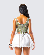 Samara Green Floral Jacquard Corset Top – FINESSE