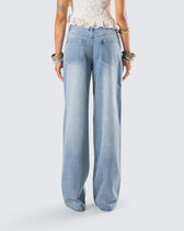 Samia Blue Denim Wide Leg Jeans – FINESSE