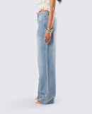 Samia Blue Denim Wide Leg Jeans – FINESSE