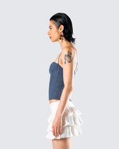 Shaelin Slate Mesh Corset Top – FINESSE