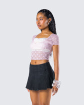 Stefanie Pink Lace Top – FINESSE