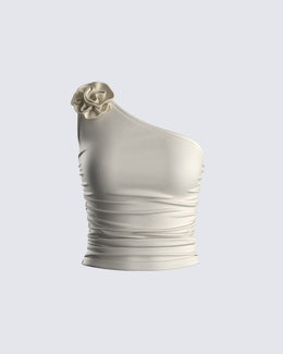 Tawny Ivory One Shoulder Top – FINESSE