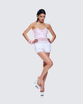 Pink Rhinestone Two-Piece Set - Crystal Corset + Bubble Skirt – FINESSE