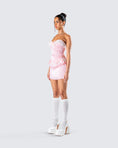 Pink Satin Corset Mini Dress - Lace Ruffle Lingerie Style – FINESSE