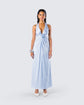 Xylah Baby Blue Rosette Maxi Dress – FINESSE