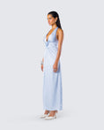 Xylah Baby Blue Rosette Maxi Dress – FINESSE