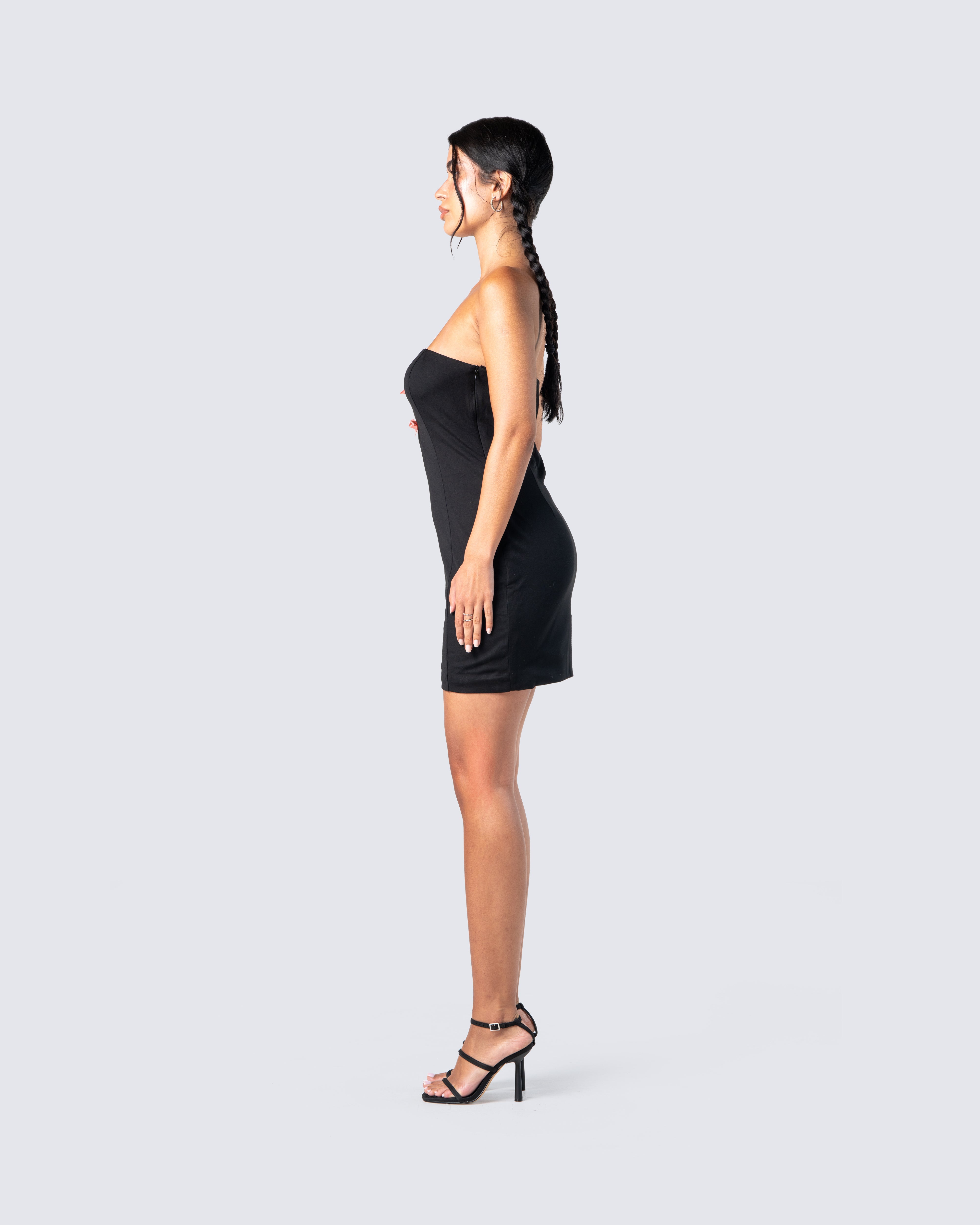Bodhi Black Satin Bow Mini Dress – FINESSE