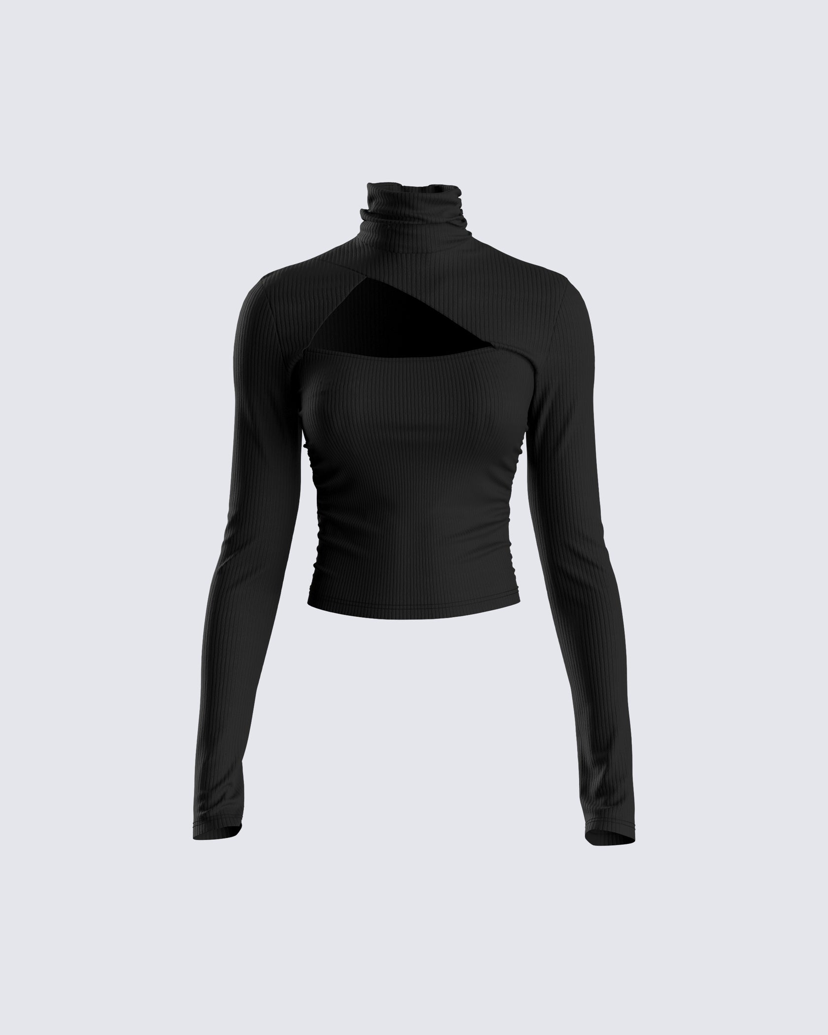 Laurie Black Asymmetrical Rib Top
