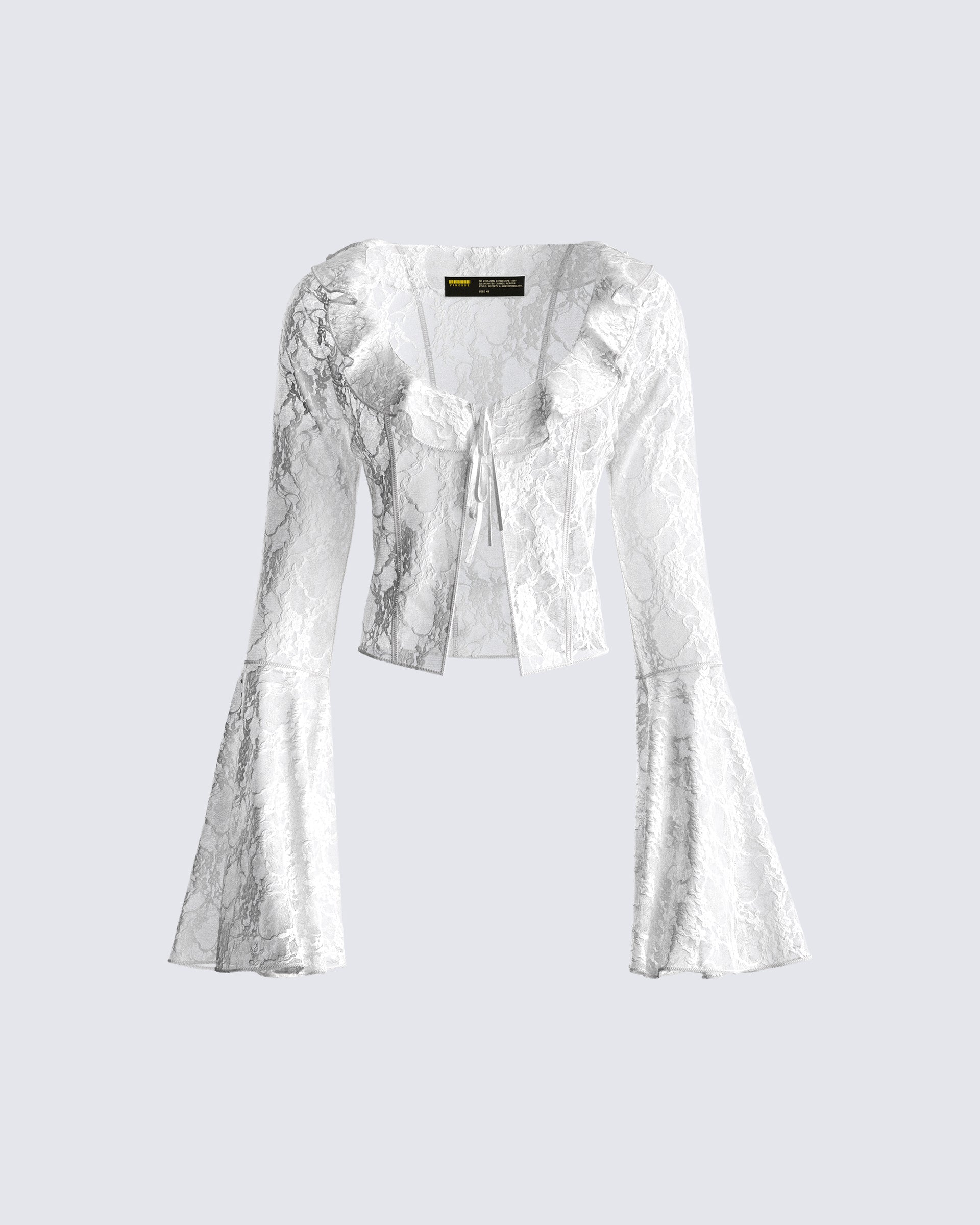 Juliet White Lace Ruffle Top