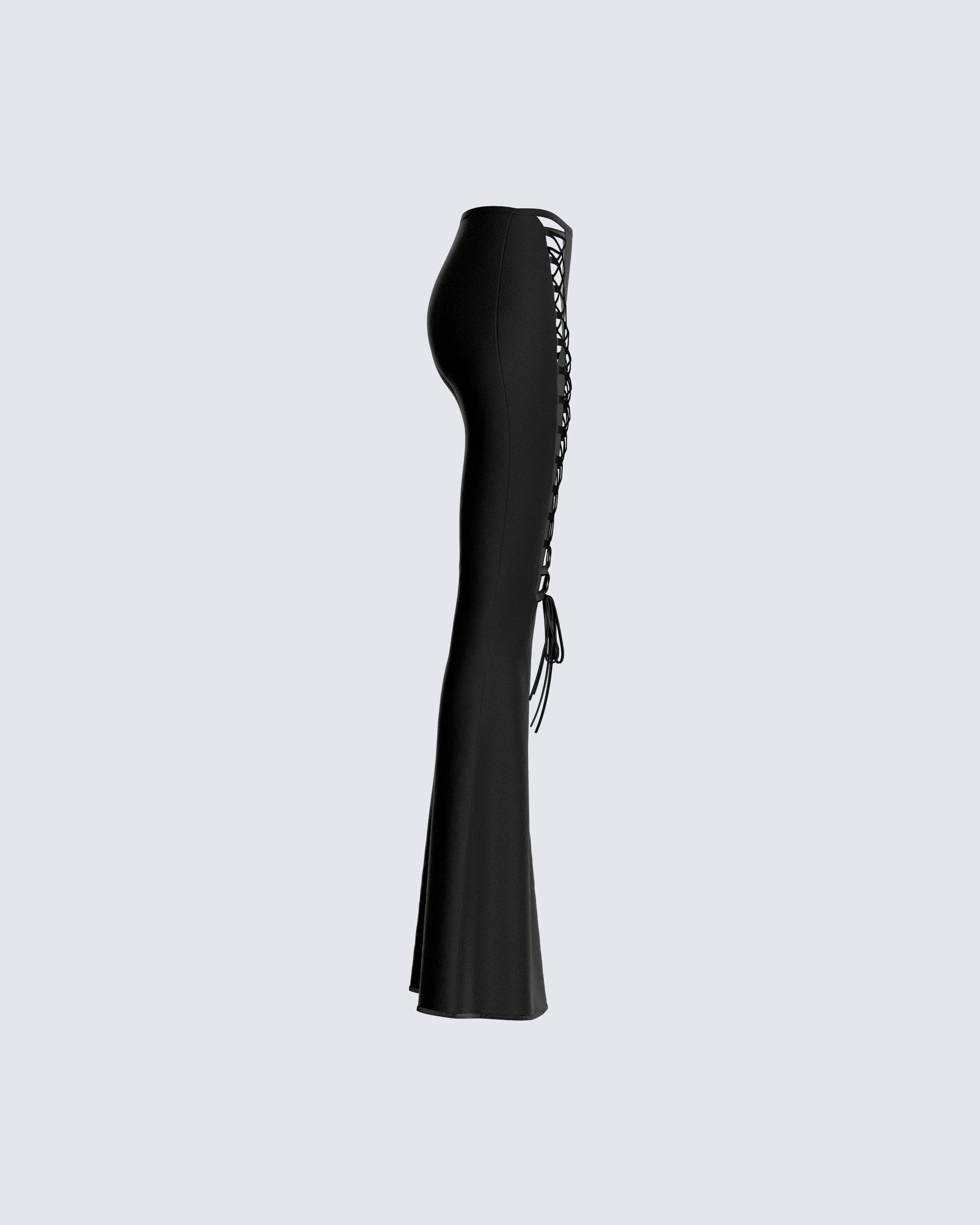 Brady Black Lace Up Pant