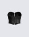 Women's Alanis Black Corset Top | FINESSE