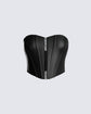 Women's Alanis Black Corset Top | FINESSE
