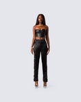 Women's Alanis Black Corset Top | FINESSE