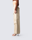 Tan Cargo Pants Wide Leg Cotton Streetwear – FINESSE