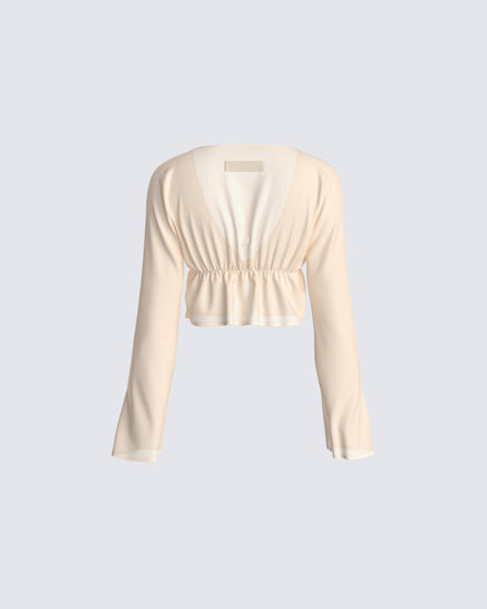 Lennon Cream Mesh Top