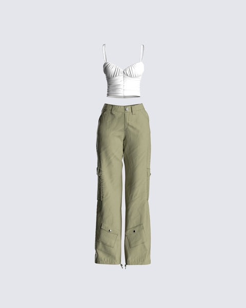 Rachel Olive Cargo Pant